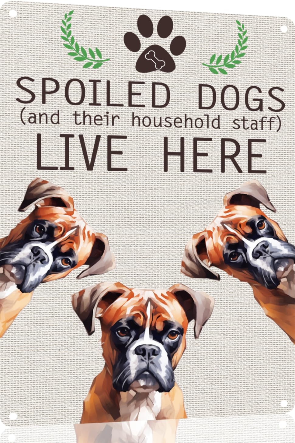 Dog Metal Sign Spoiled Dog Lives Here Vintage Metal Tin Signs Novelty ...