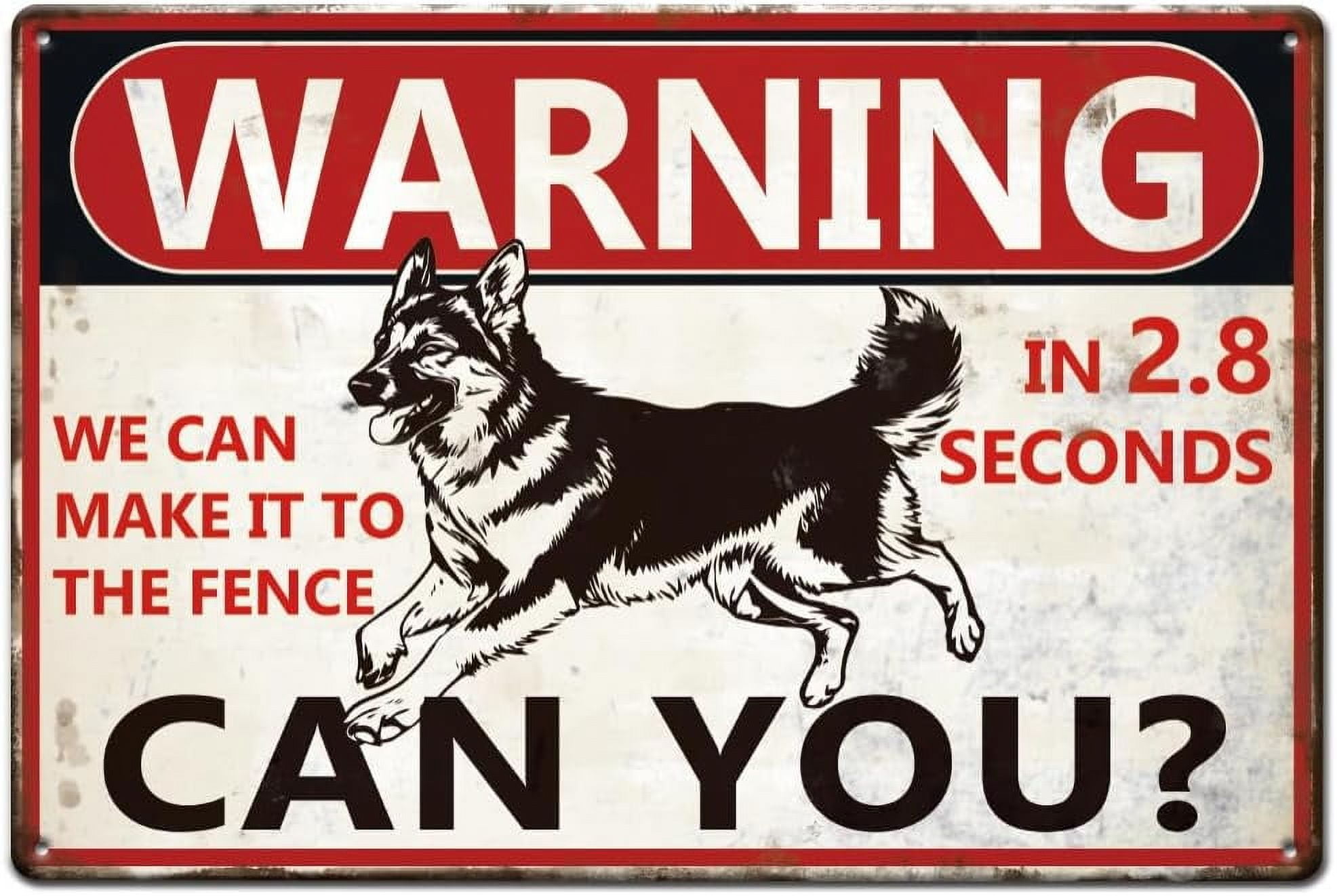 Dog Metal Tin Sign German Shepherd Dog Metal Signs Vintage Warining Metal Tin Sin Funny Warning ...