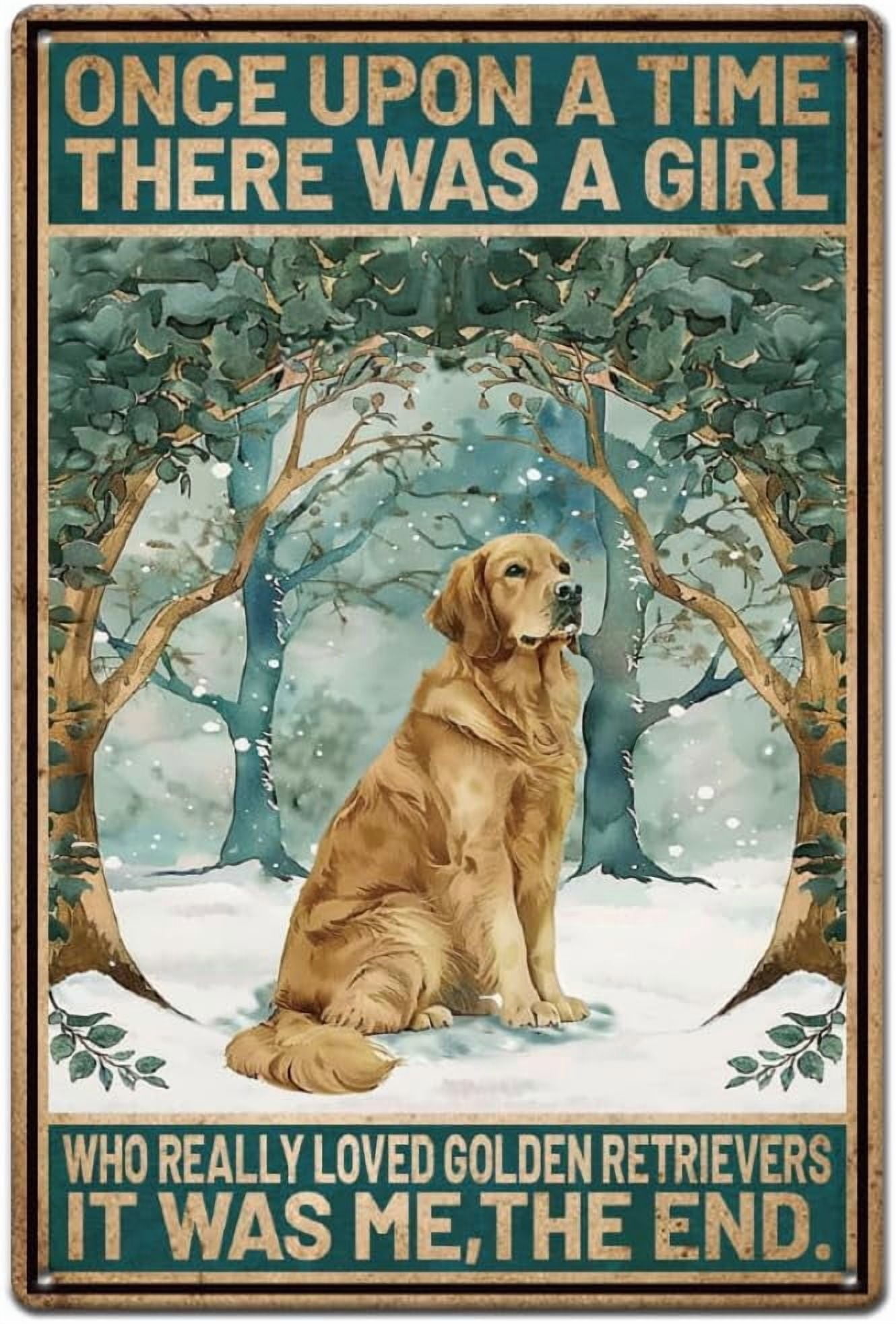 Dog Metal Tin Sign Vintage Golden Retrievers Metal Posters There was a ...