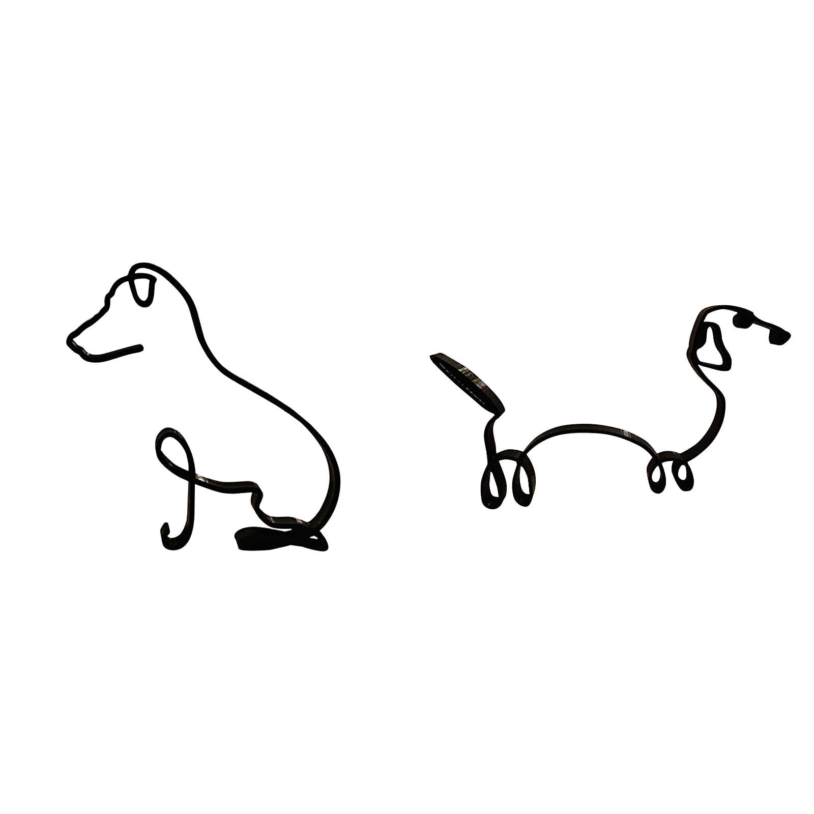 Dog Minimalist Art Sculpture Metal Decoration Kindergarten Ornament ...