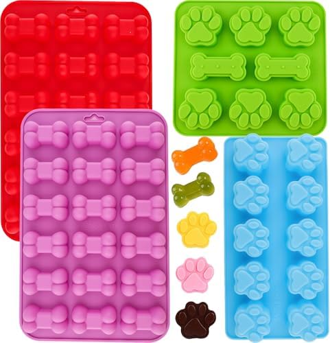 Dog Molds Silicone Puppy Dog Paw and Bone Molds Dog Treat Mold for ...