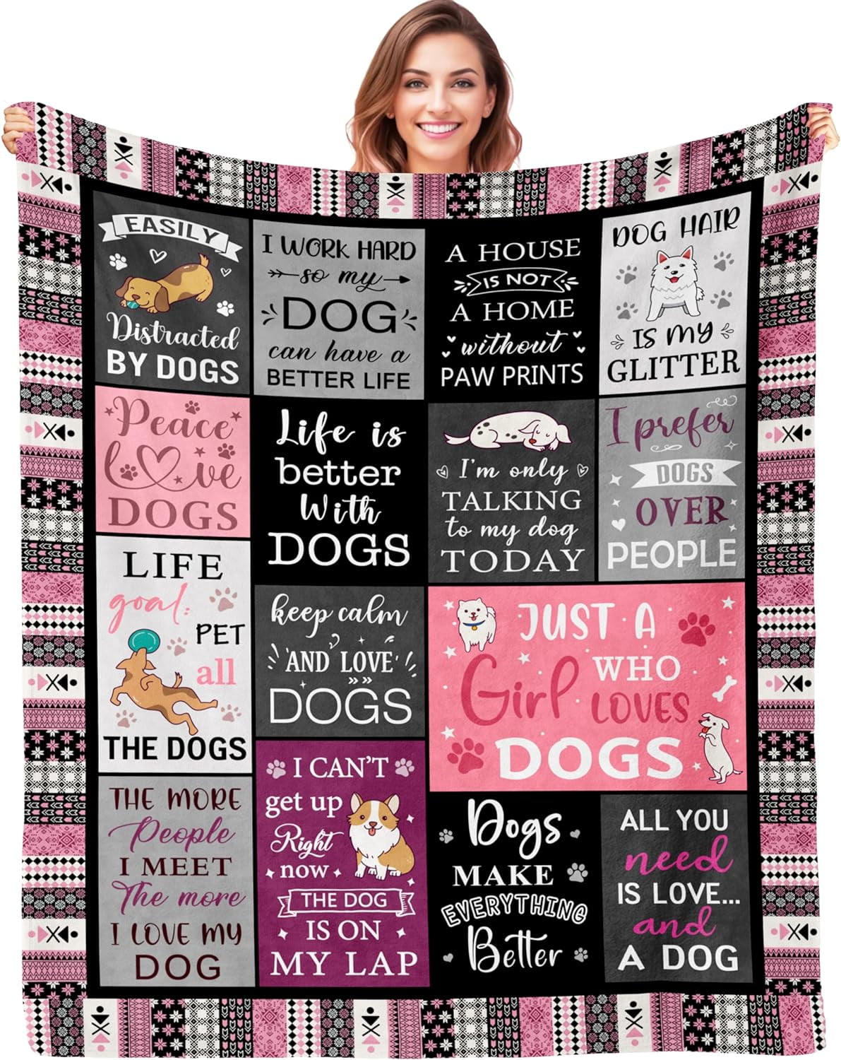 Dog Mom Gifts, Dog Lover Gifts, Dog Gifts Blanket 50"x60", Dog Birthday ...