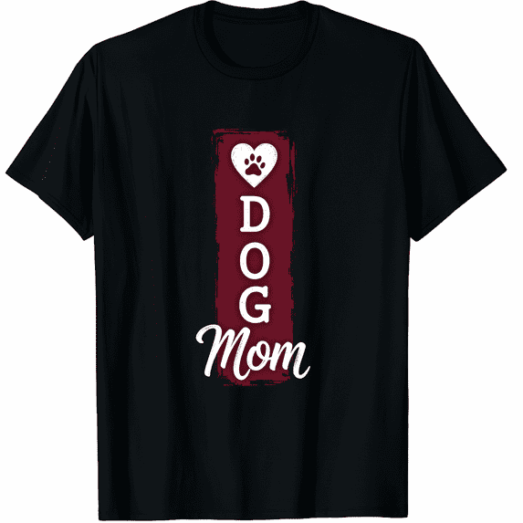Dog Mom Shirts Cat Dog Paw Graphic Gifts Heart Graphic Black T-Shirt ...