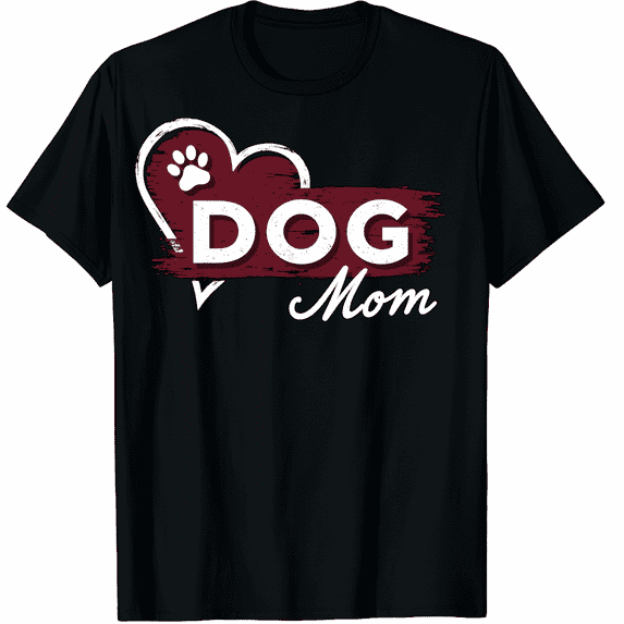 Dog Mom Shirts Cat Dog Paw Graphic Gifts Heart Graphic Crew Neck Short ...