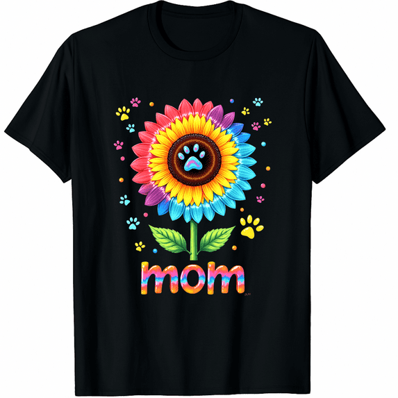 Dog Mom Spiral Dog Paws Prints Tie Dye, Hippie Dog Lover Graphic Crew ...