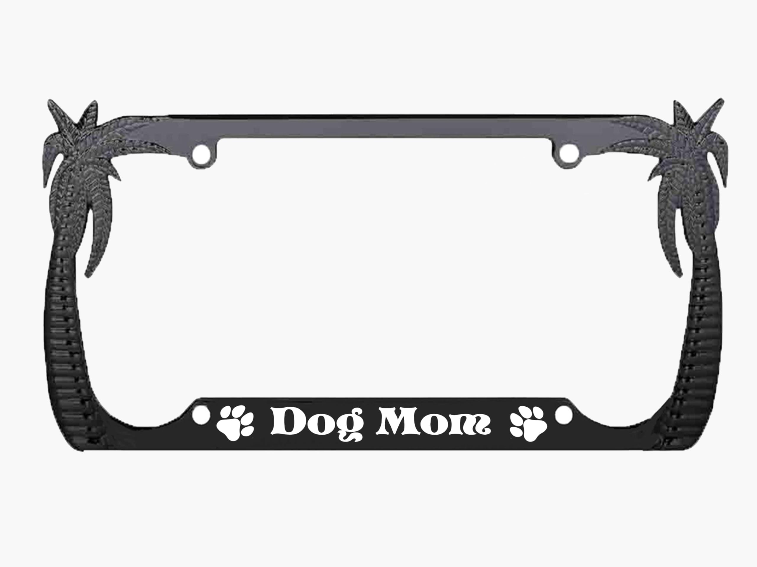 Dog Mom Style Palm Tree Metal License Plate Frame Personalized/Car ...