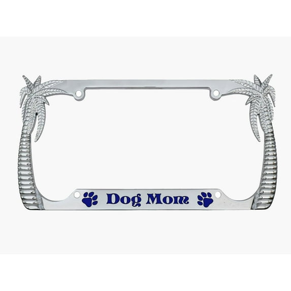 Dog Mom Style Palm Tree Metal License Plate Frame Personalized/Car ...