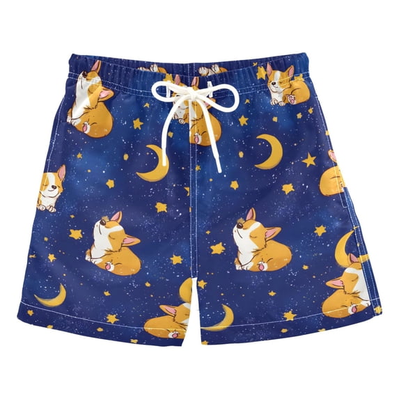 Dog Moon Pattern Swim Trunks Quick Dry Beach Pool Board Shorts ...