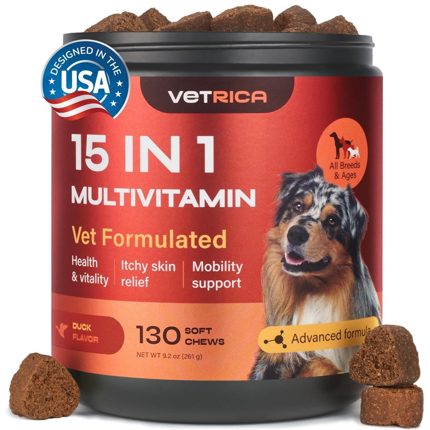 Dog Multivitamin Chews Dog Vitamins 15 in 1 Joint Supplement for Dogs Dog Vitamins Supplements ...