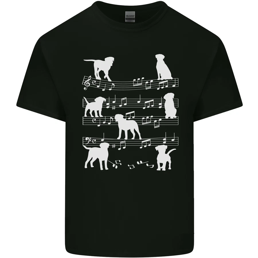 Dog Music Musical Notes Piano Guitar Pet Lover Art Cotton Tee Shirt,for ...