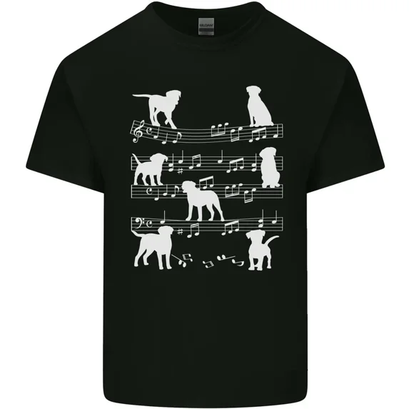 Dog Music Musical Notes Piano Guitar Pet Lover Art Cotton Tee Shirt,for ...