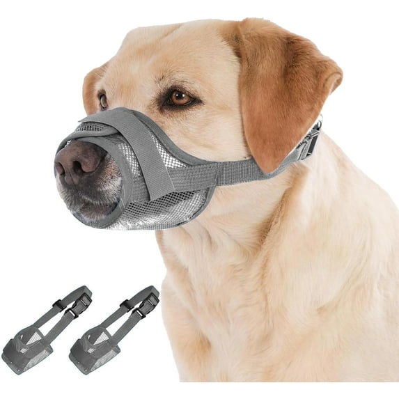 Dog Muzzle 2 Pack, Soft Mesh Breathable Muzzles for Small Medium Large ...