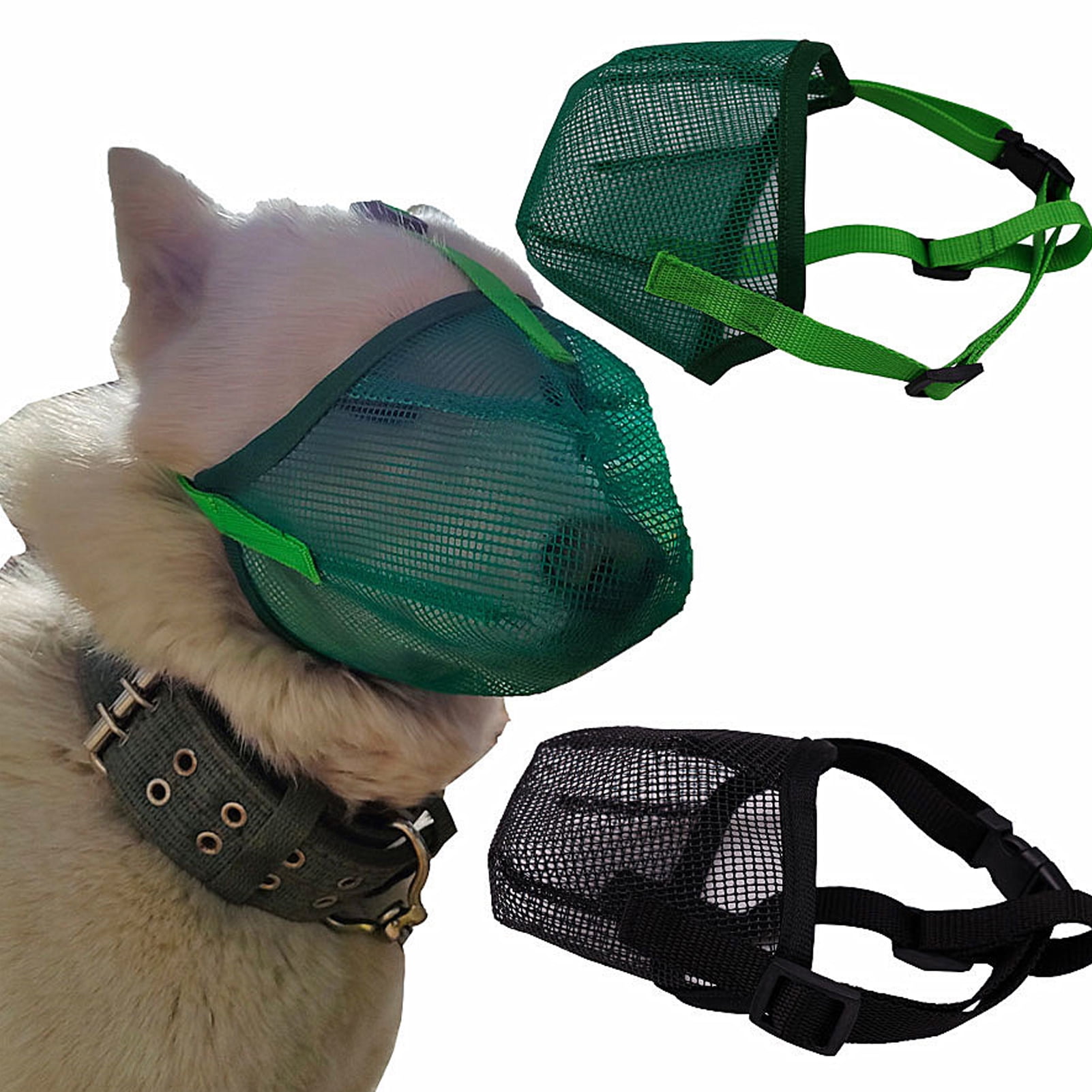Dog Muzzle Adjustable Buckle Breathable Mesh MouthGuard Anti-biting ...