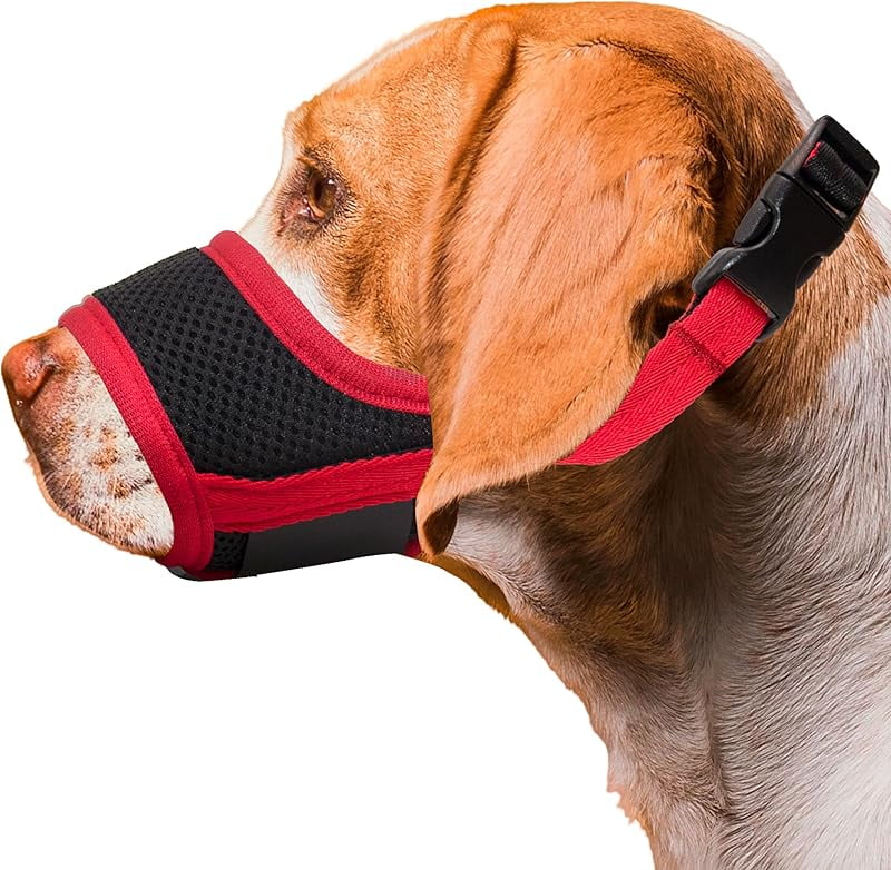 Dog Muzzle, Breathable Nylon Muzzles for Small Medium Large Dogs, Soft Air Mesh Pet Muzzles Anti ...