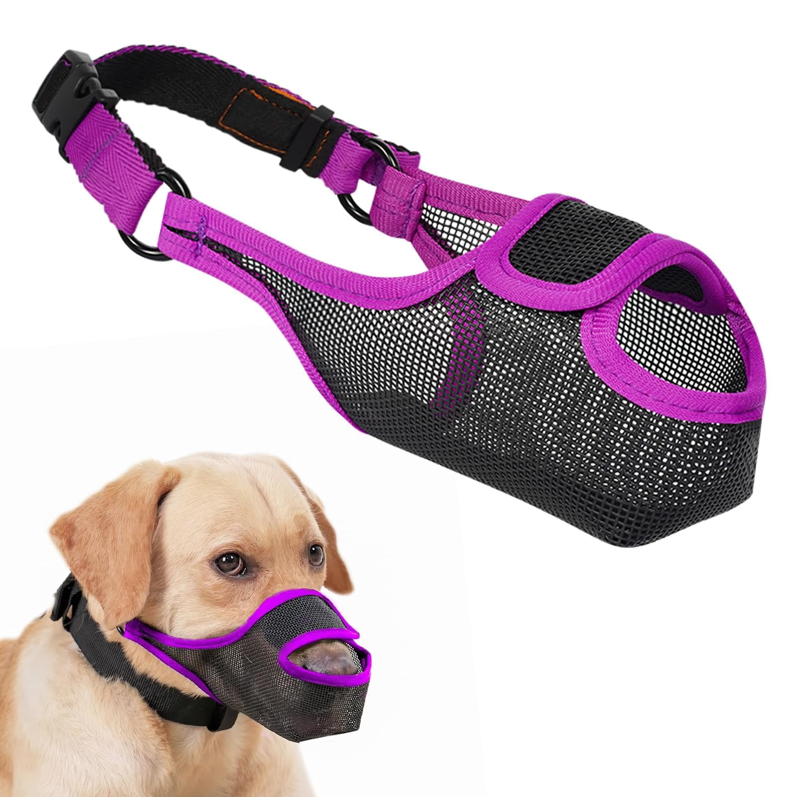 Dog Muzzle, PatentedMesh Muzzle for Large Medium Small Dogs Allows Full ...