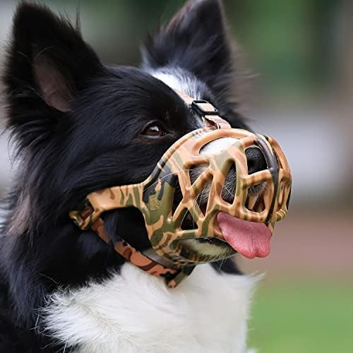 Dog Muzzle, Printed Basket Muzzle for Small Medium Large Dogs Dachshund ...