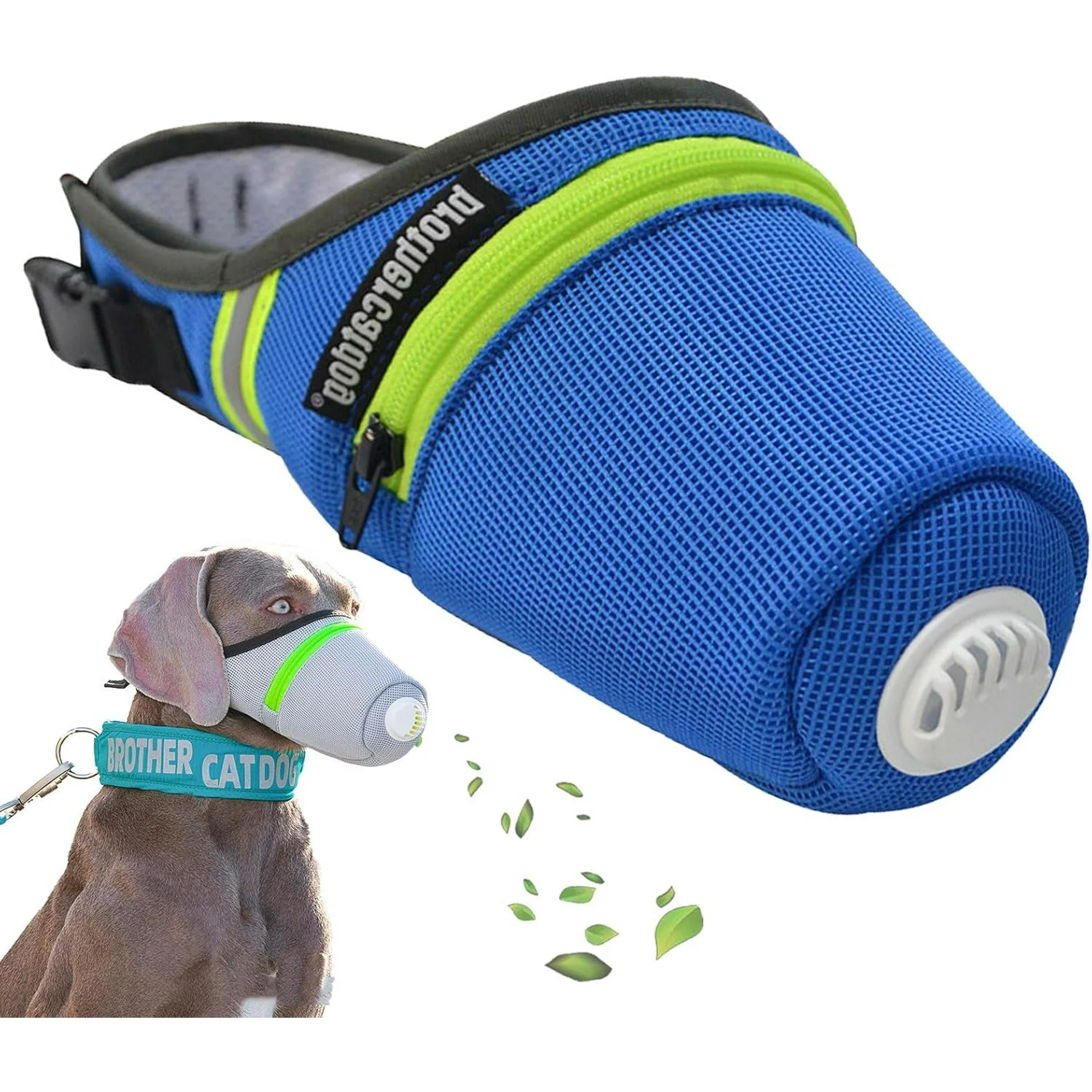Dog Muzzle, Reusable Breathable Dogs Air Filter Masks, Adjustable Gas ...