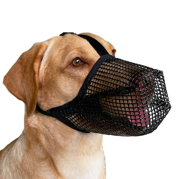 7 Pcs Adjustable Dog Muzzle Set, Breathable Anti-Bite Anti-Bark Pet ...