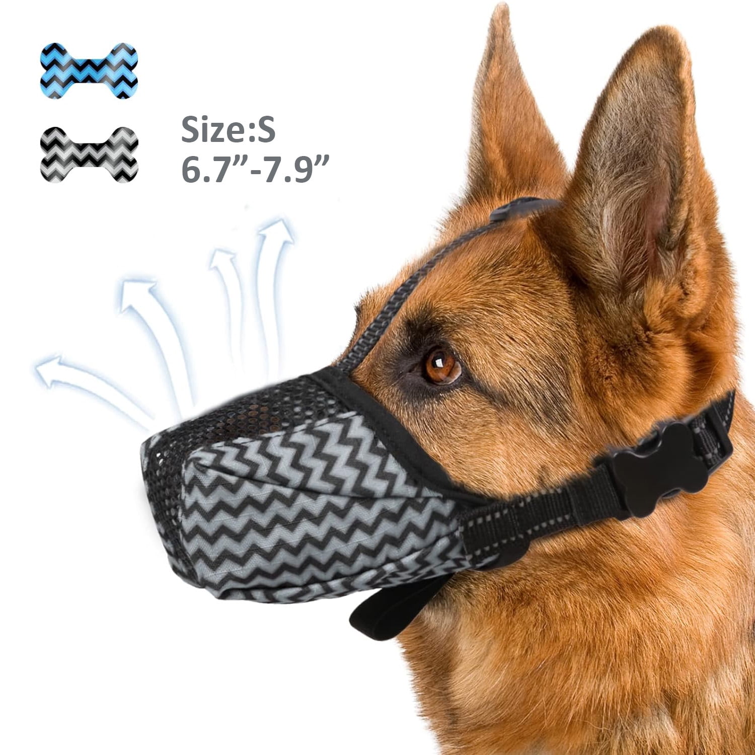 Dog Muzzle, Soft Mesh Muzzles for Small Medium Large Dogs, Mesh Breathable Dog Mouth Guard for ...