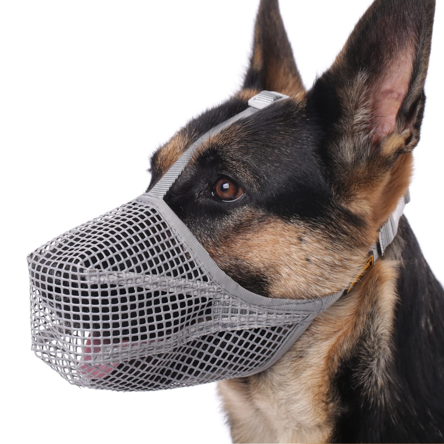 Ameitech Breathable Nylon Dog Muzzle for Large Dogs - Adjustable, Anti ...