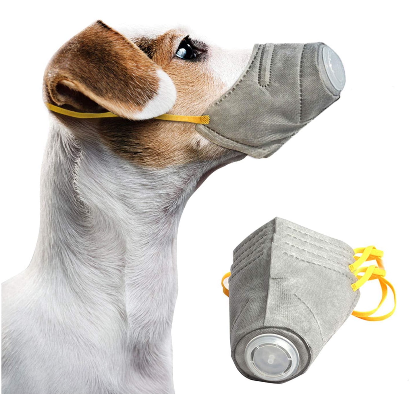 Dog Muzzles 4 Pcs Dustproof,Reusable Puppy Masks Adjustable Strap Anti ...