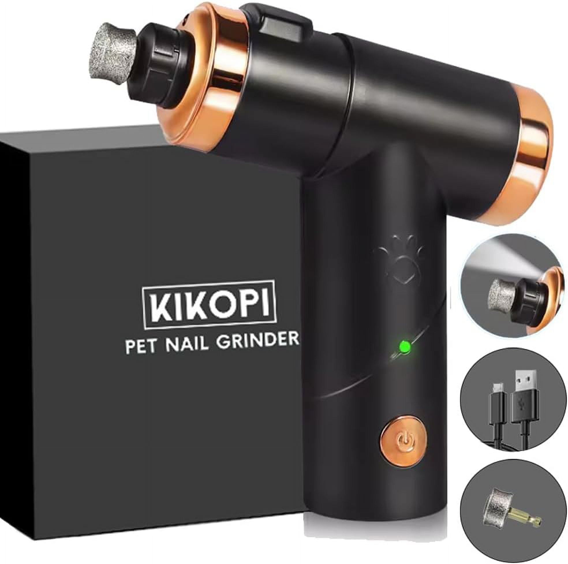 Dog Nail Grinder with LED Light, Extremely Quiet Electric Pet Nail ...