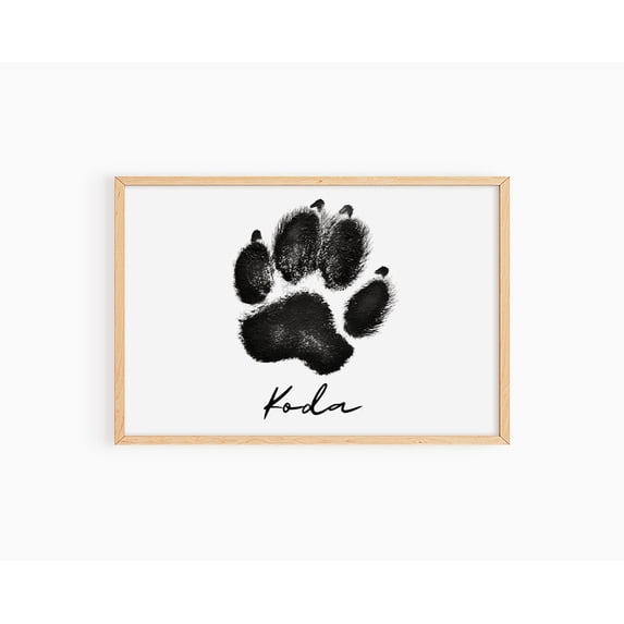 Dog Name Paw Print New Puppy Memorial Keepsake Art, Stretched Canvas ...