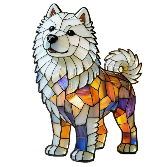 Dog Night Light, Samoyed Statue Lamp, Resin Dog Decor, Bedside Night ...