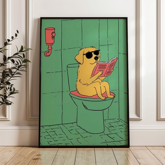 Dog On Tet Poster Comedy Animal Art Print Gift Idea Wall Art Decor ...