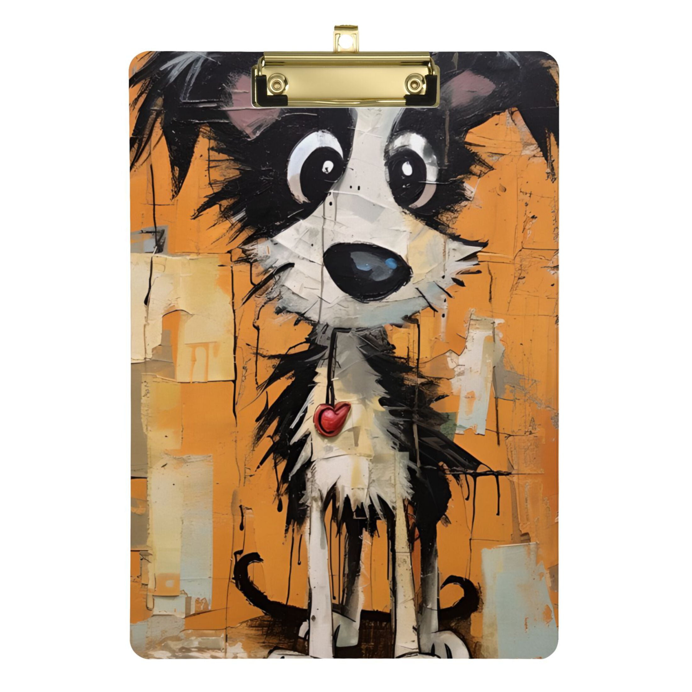 Dog Orange Acrylic Clipboards 12 x 9 Inch A4 Size with Low Profile Clip ...