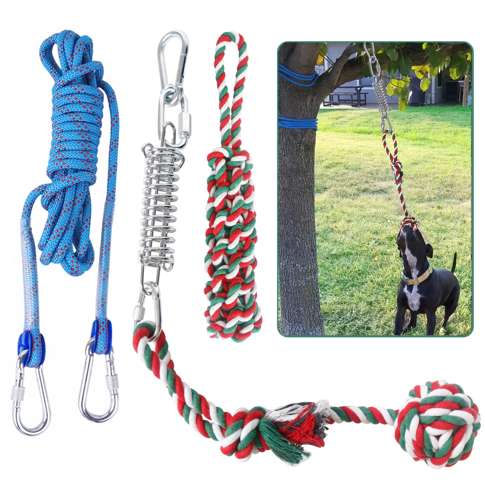 Dog Outdoor Bungee Solo Hanging Toy, Tether Tug Of War Toys For Pitbull ...