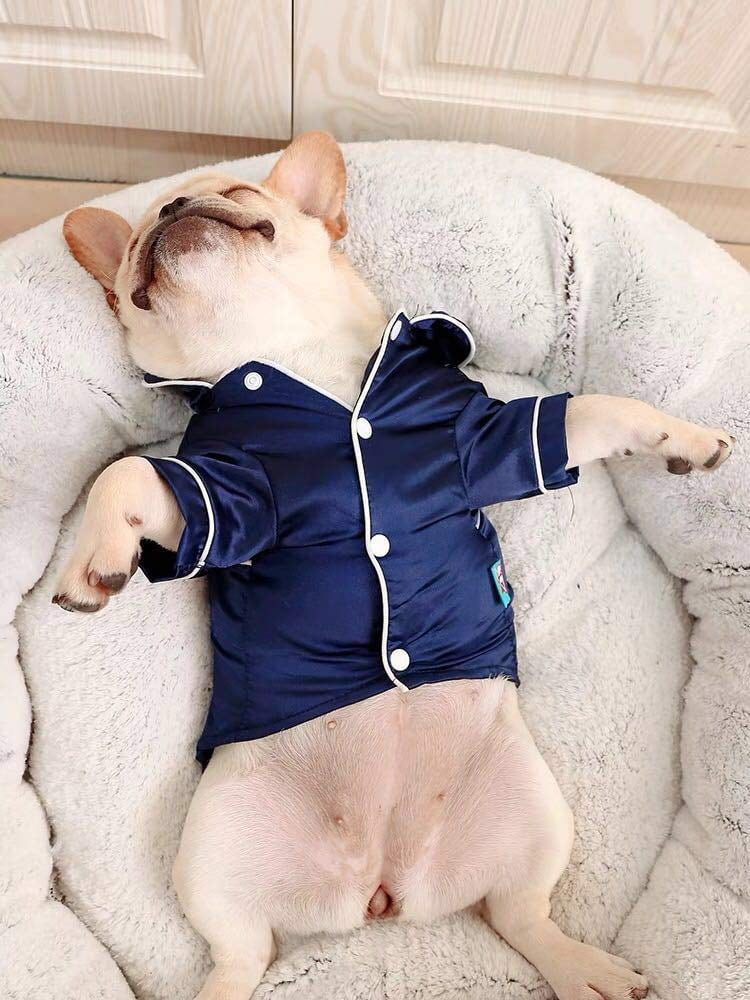 Dog Pajamas Clothes Silk Soft Shirts Loungewear Puppy Pjs for Small ...