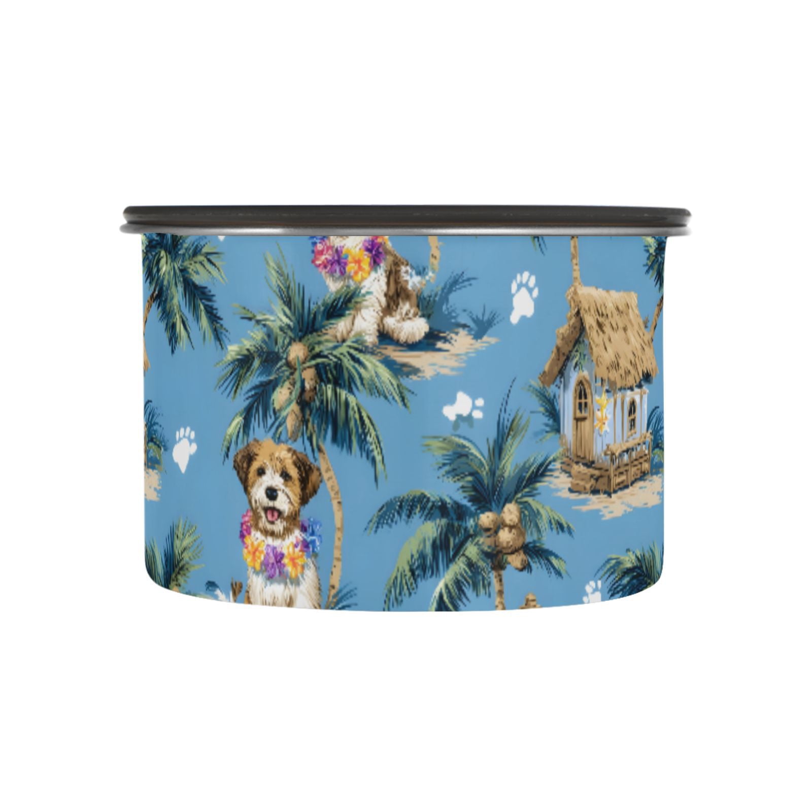 Dog Palm Tree Hawaii Airtight Coffee Bean Canister 17oz Food Storage ...