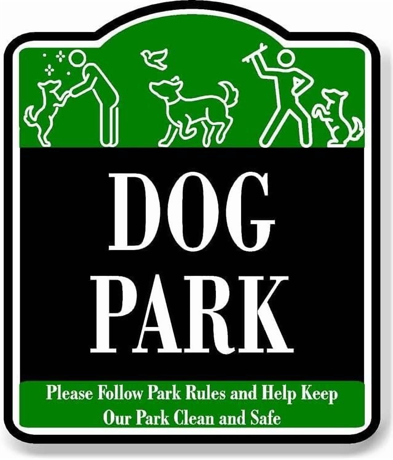 Dog Park Please Follow Rules BLACK Aluminum Composite Sign, 8.5"x10 ...