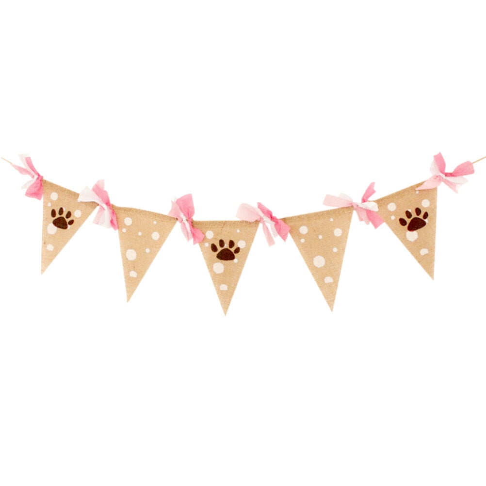 Dog Party Banner Birthday Pets Animal Bunting Burlap Banner Banner for ...