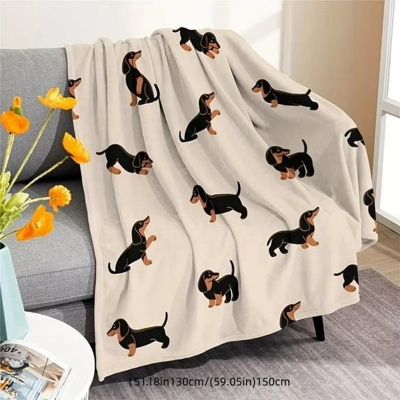 Dog Pattern Blanket, 1 Count Soft Comfortable Warm Throw, Air ...