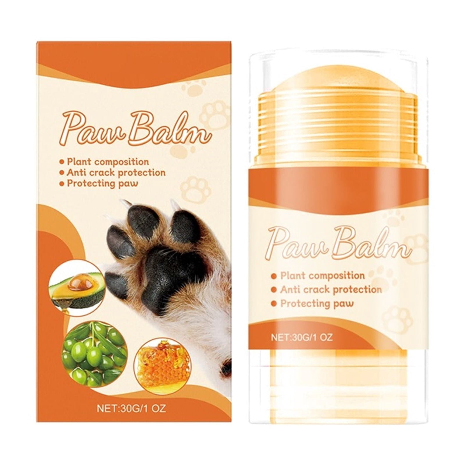 Dog Paw Balm Moisturizer 30g, Natural Beeswax & Oil, Lick-Safe Paw Care ...