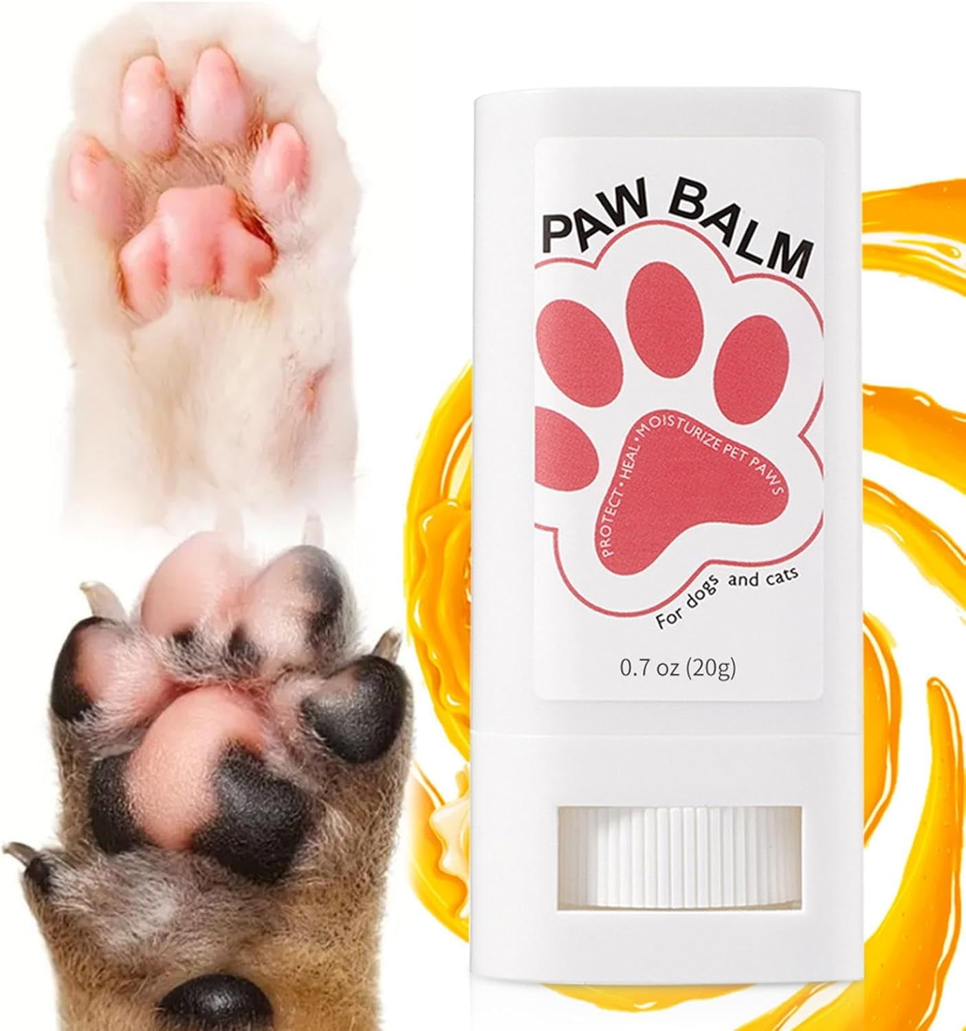 Dog Paw Balm - Dog Paw Wax for Dry Paws, Butter Paw Balm for Cat Dogs | 20g Natural Moisturizing ...