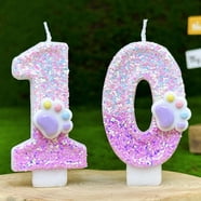 Blukids Dog Paw Pink Birthday Number 0-9 Candles For Cake Decoration ...
