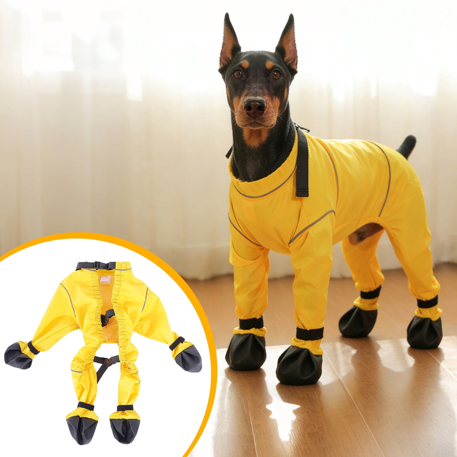 Dog Paw Boots Leggings Waterproof, Suspender Booties for Dogs Anti-Slip ...