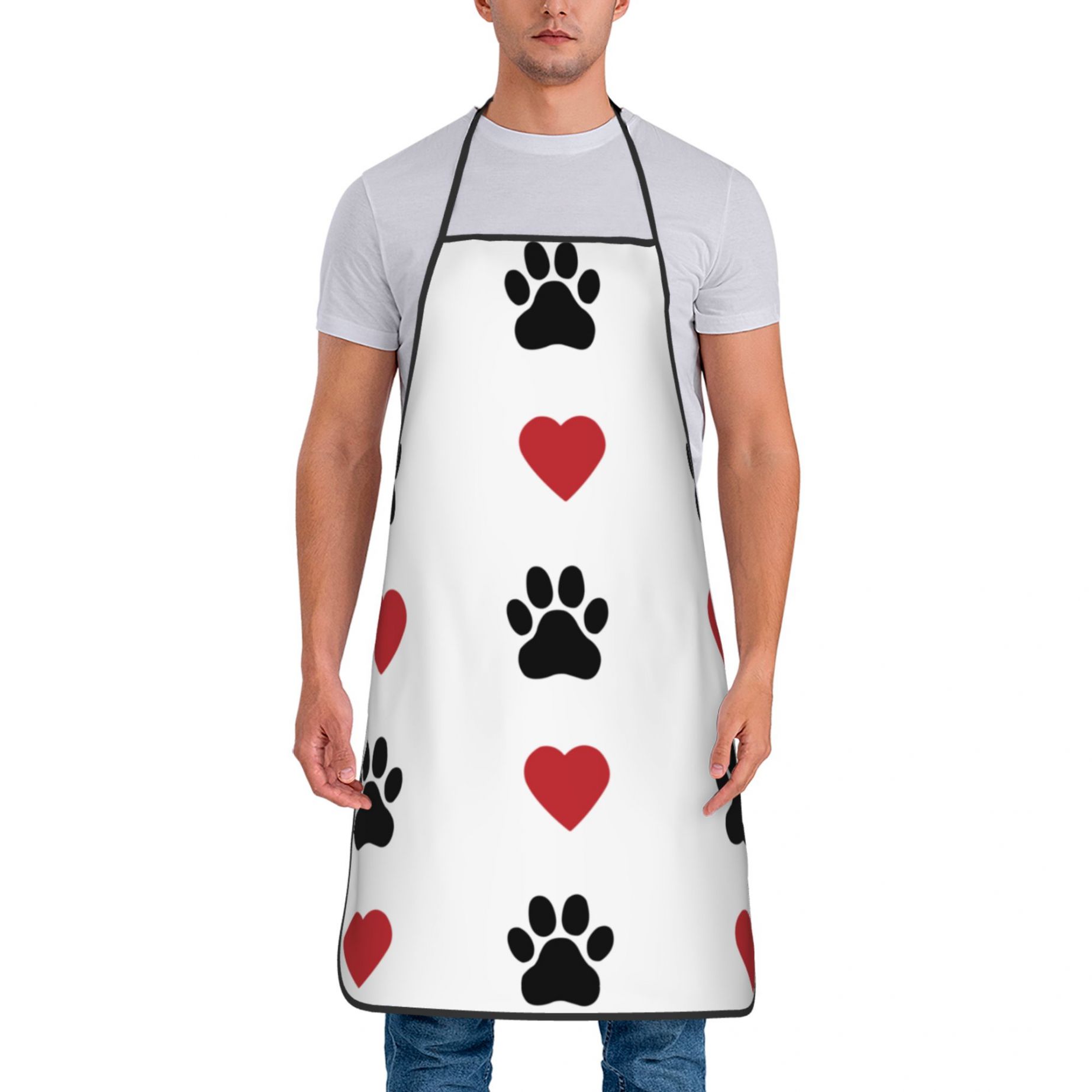 Dog Paw Cat Paw Heart Love Puppy Foot Aprons for Women Men Waterproof ...