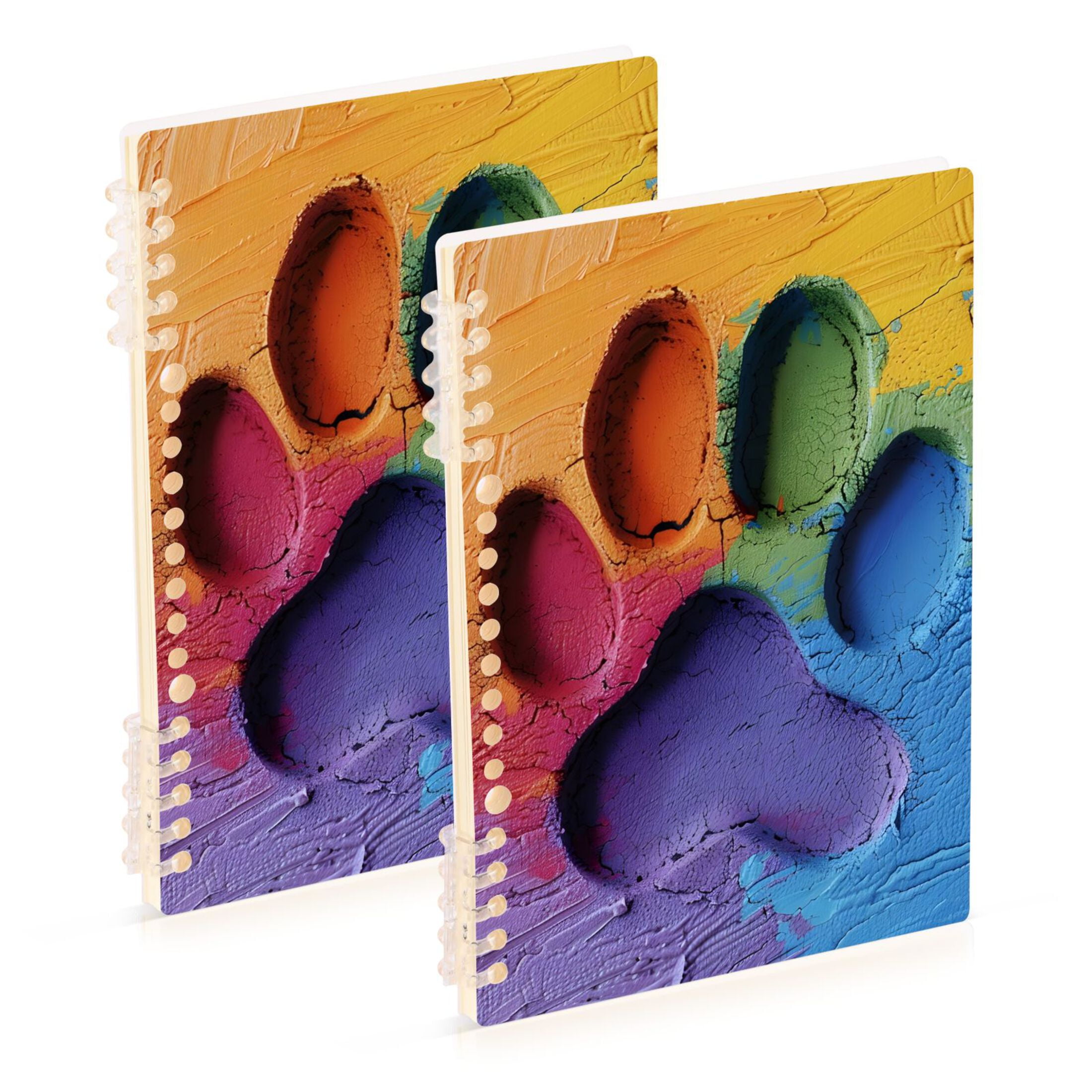 Dog Paw Colorful Ring Binder Notebook Journey Note Diary College Ruled ...