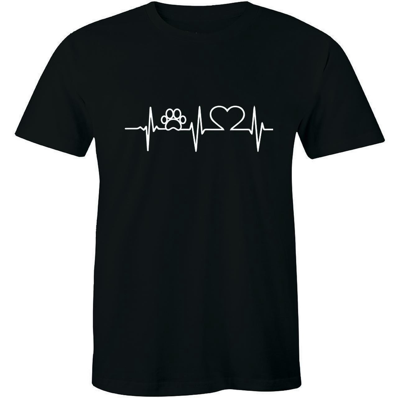 Dog Paw Footstep Pulse Heartbeat Lifeline TShirt Animal Dogs Lover Tee ...