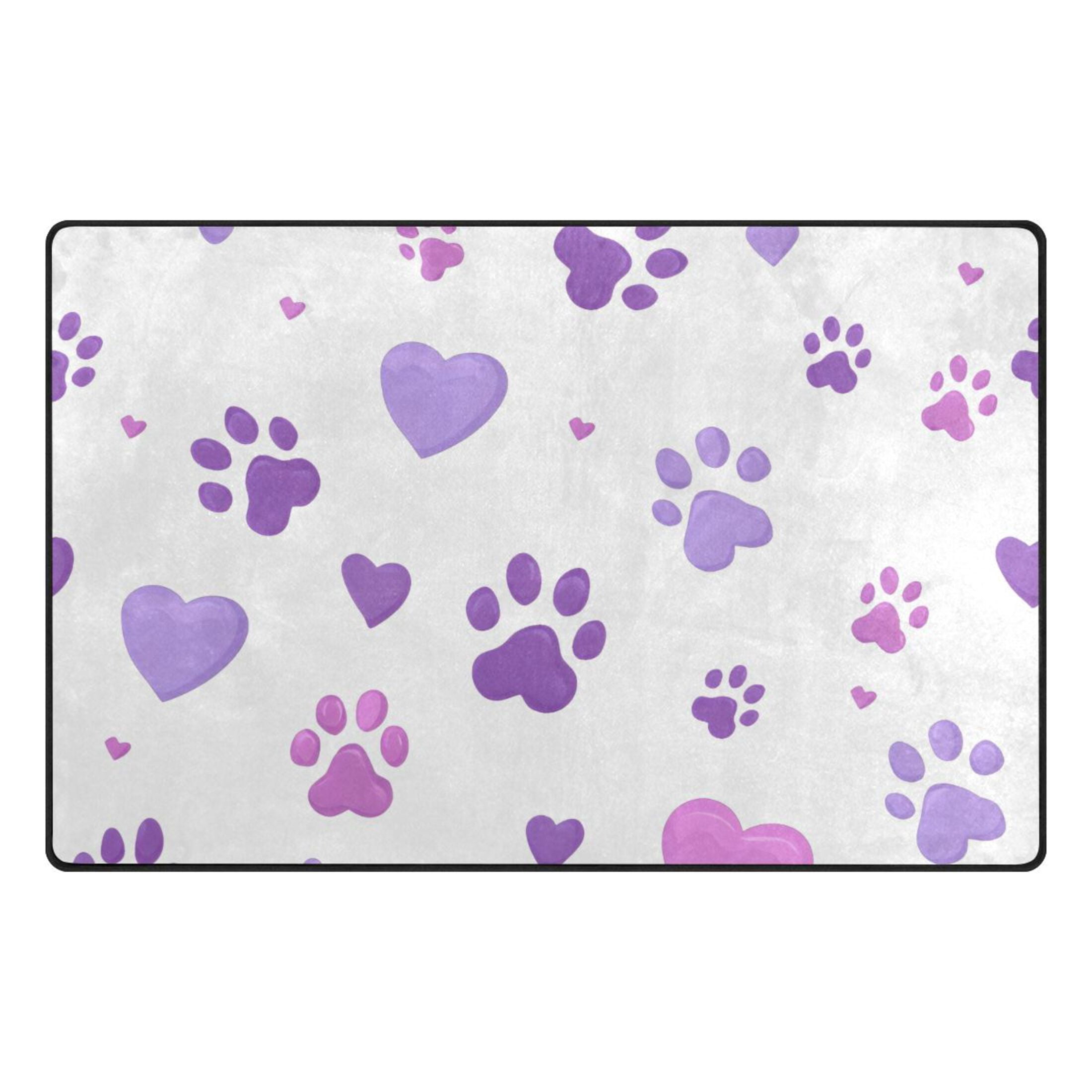 Dog Paw Pattern Memory Foam Area Rug 60"x39" Non Slip, Absorbent, Fade ...