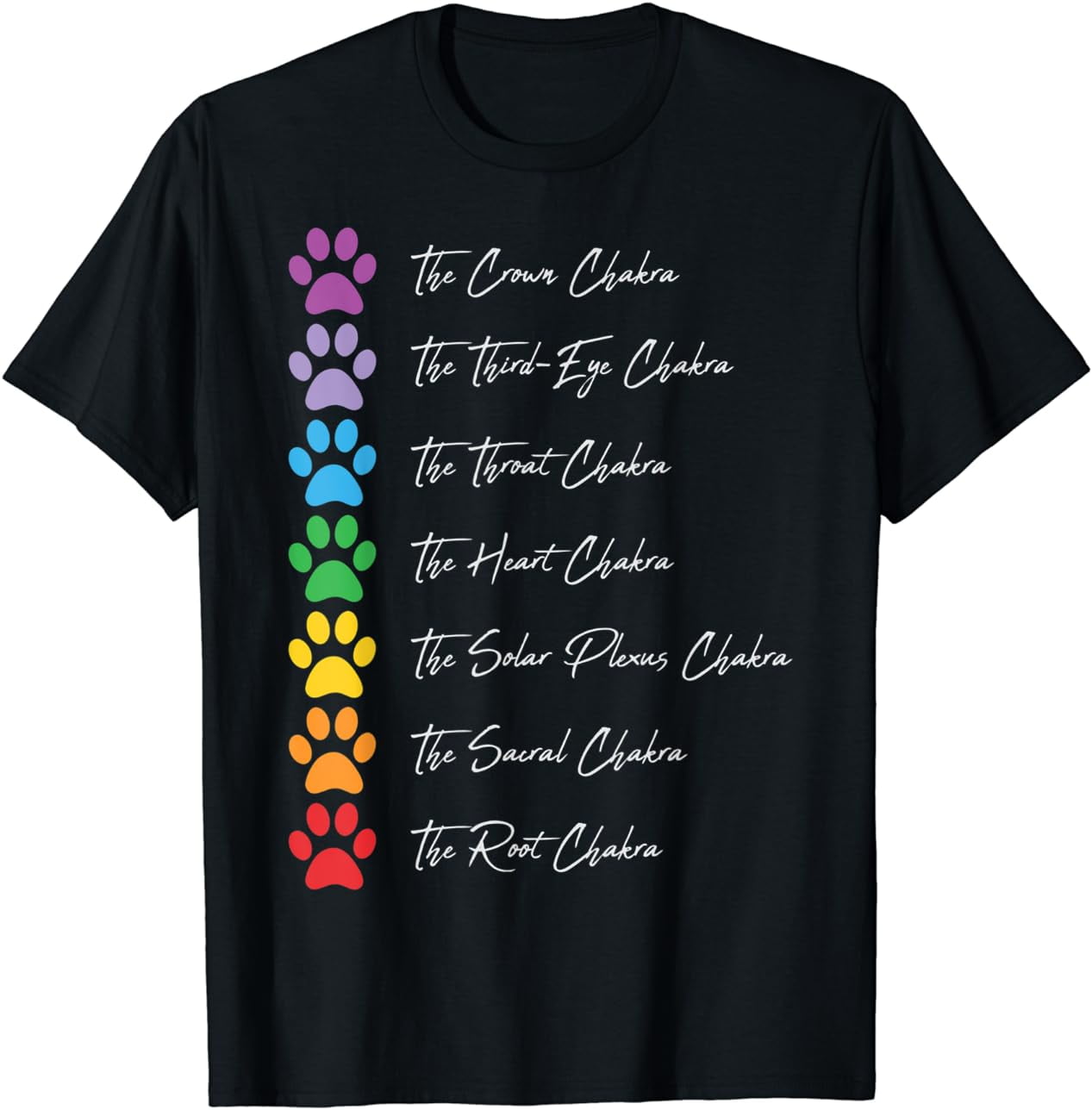 Dog Paw Print 7 Chakra Meditation Yoga T-Shirt - Walmart.com