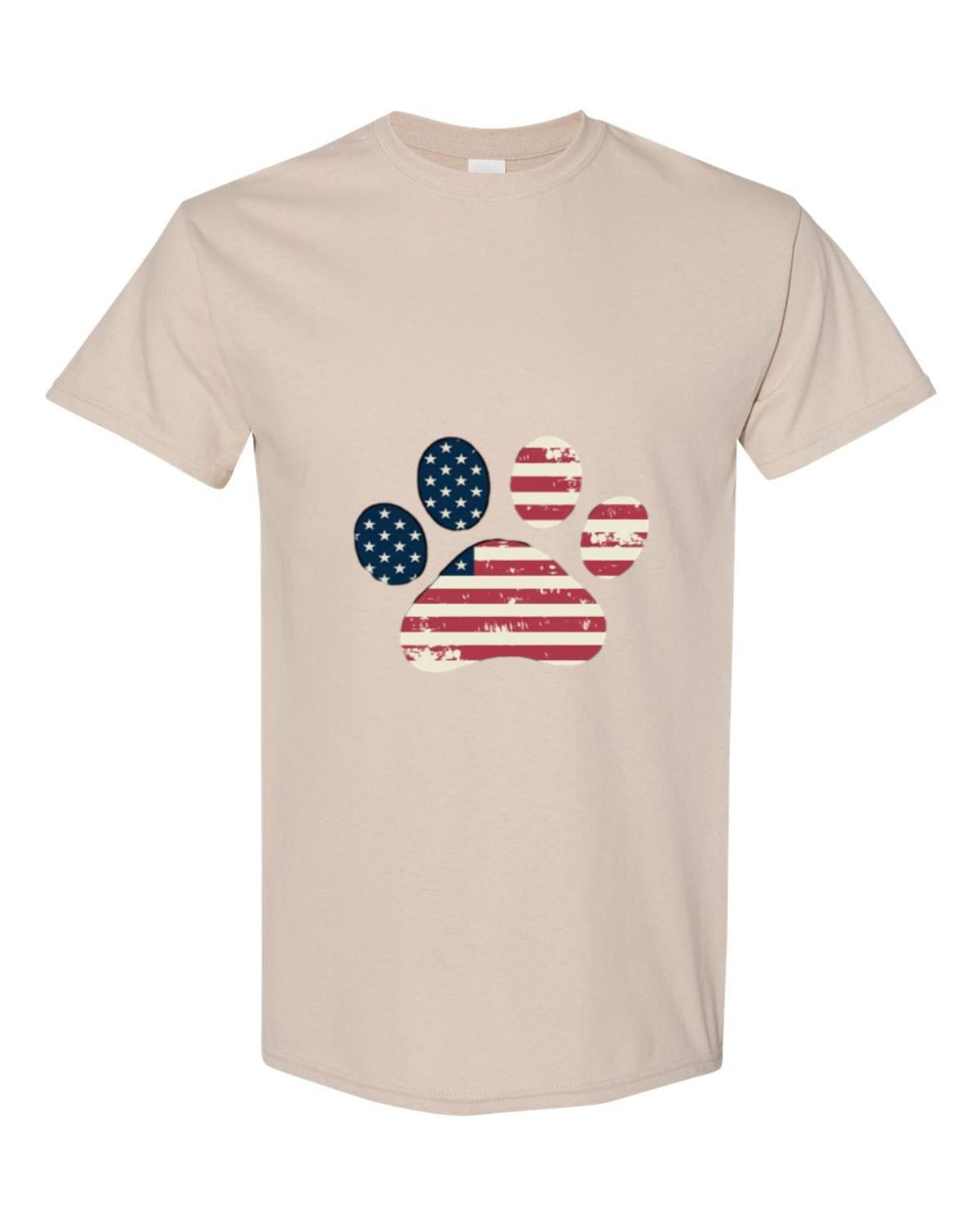 Dog Paw Print American Flag USA Cute 4th July Fourth Dogs Patriotic Pet ...