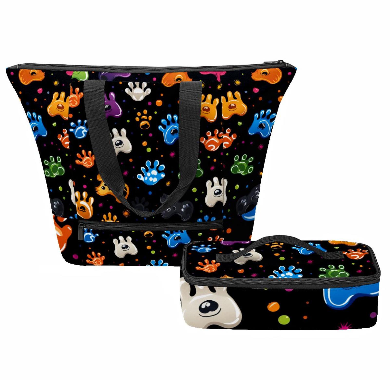 Dog Paw Print Anti splashing waterRepellent Crossbody Bag with Aluminum ...