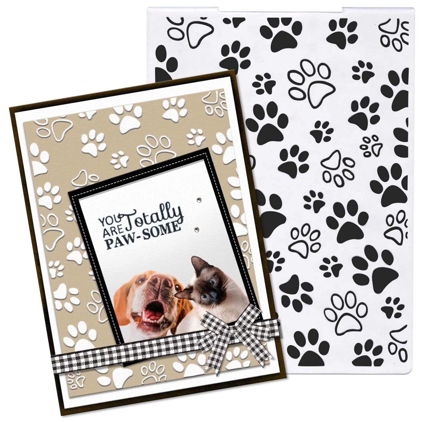 Dog Paw Print Background TSF6 Plastic Embossing Folders for Making Pet ...