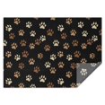 Dog Paw Print Black Pattern Waterproof Tablecloth, Rectangular ...