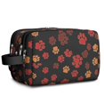 Dog Paw Print Black Pattern Travel Toiletry Bag, Travel Wash Pouch with ...